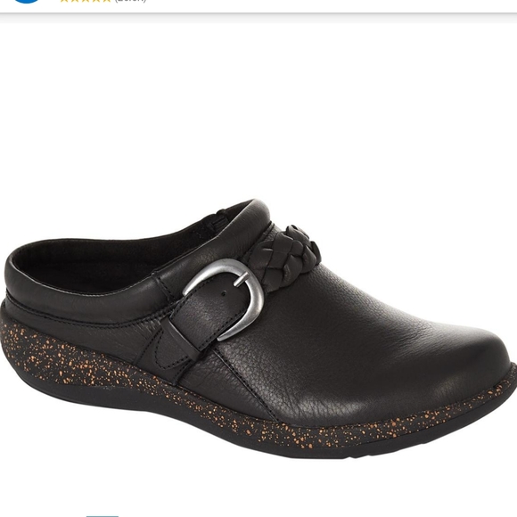 Aetrex | Shoes | Nitb Aetrex Libby Black Leather Clogs Slip On Shoes ...
